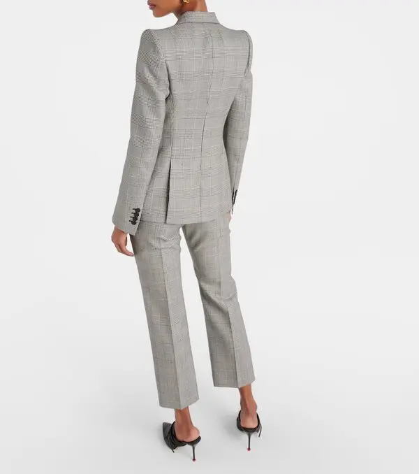 Alexander McQueen Houndstooth Wool Blazer