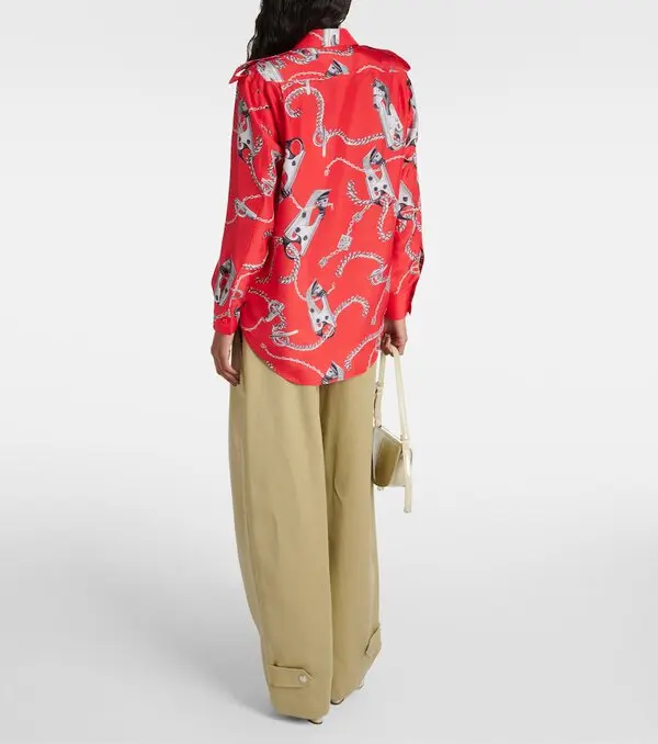 Burberry Printed Silk Shirt - Red