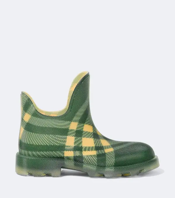Burberry Check Rain Boots - Green