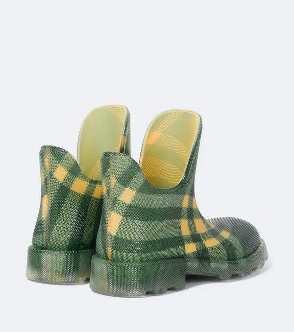 Burberry Check Rain Boots - Green