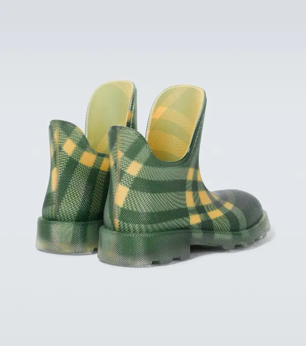 Burberry Check Rain Boots - Green