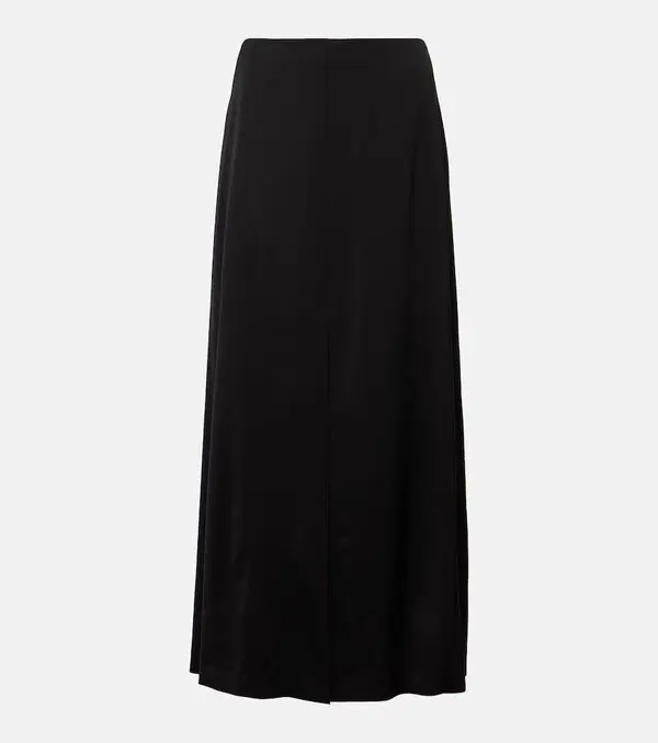 Dries Van Noten Satin Crêpe Maxi Skirt - Black