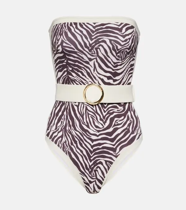 ALEXANDRA MIRO Whitney Zebra-print Swimsuit - Multicoloured
