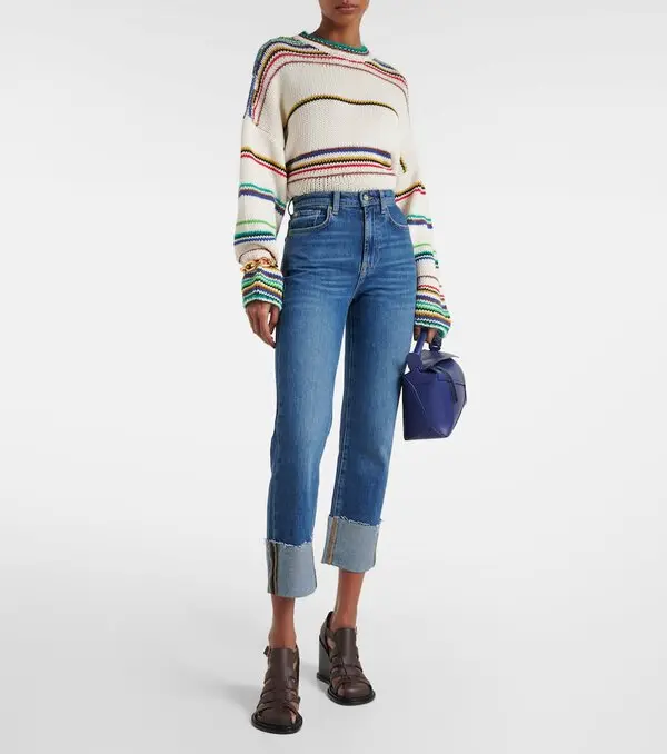 7 For All Mankind Logan High-rise Cropped Slim Jeans