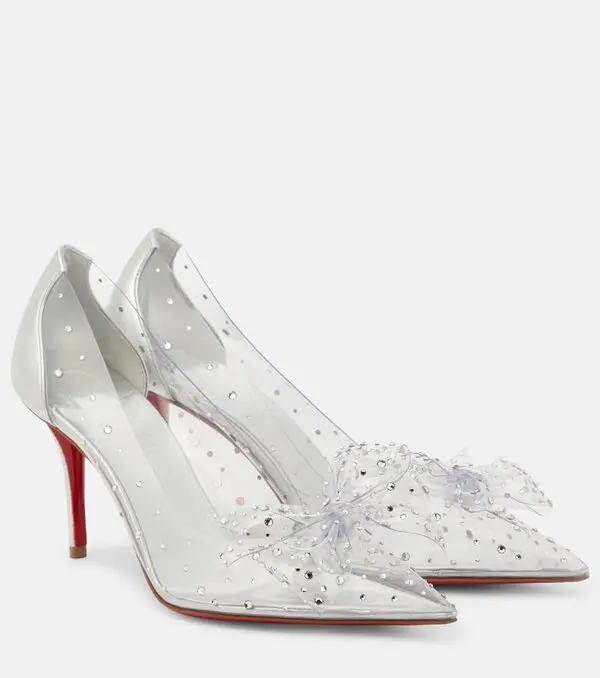 CHRISTIAN LOUBOUTIN Jelly Strass 80 Embellished Pumps - Silver