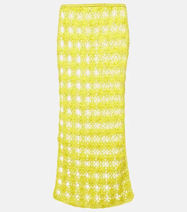 Anna Kosturova Bella Crochet Maxi Skirt - Yellow