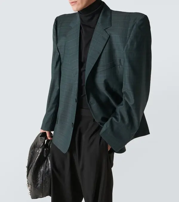 Balenciaga Boxy Checked Wool Blazer
