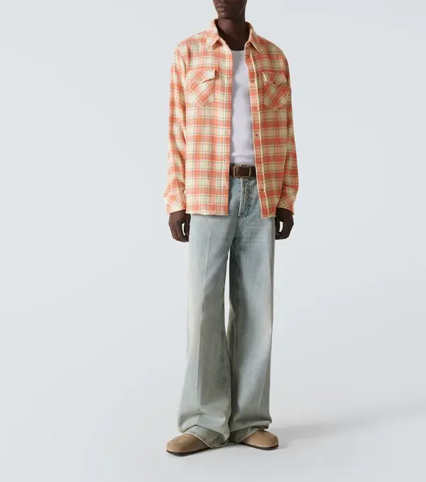 GOD'S TRUE CASHMERE Plaid Cashmere Shirt