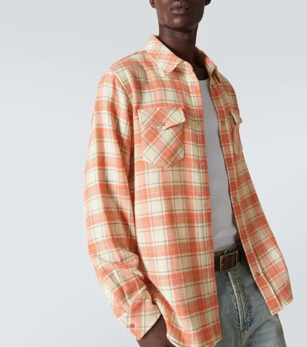 GOD'S TRUE CASHMERE Plaid Cashmere Shirt