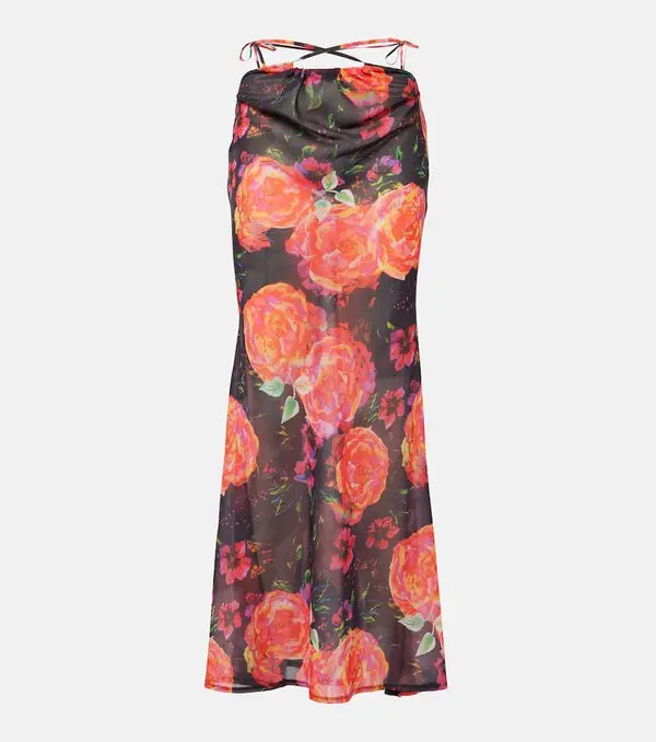 BANANHOT Floral Chiffon Beach Cover-up - Multicoloured