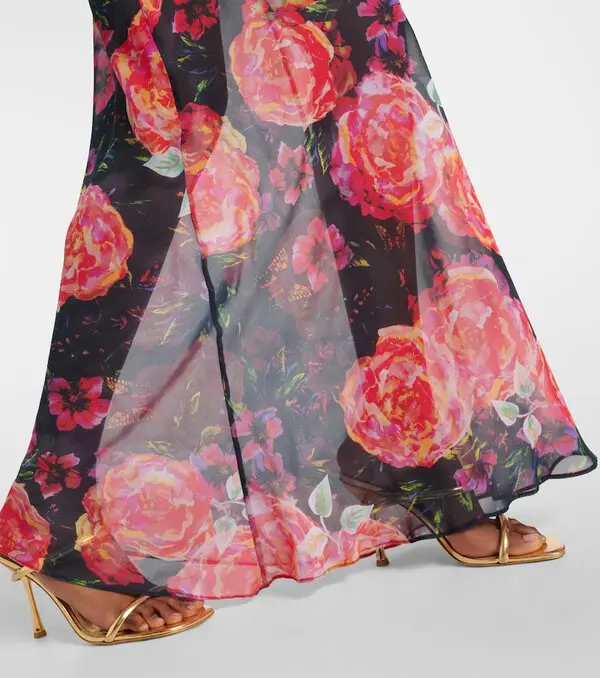BANANHOT Floral Chiffon Beach Cover-up