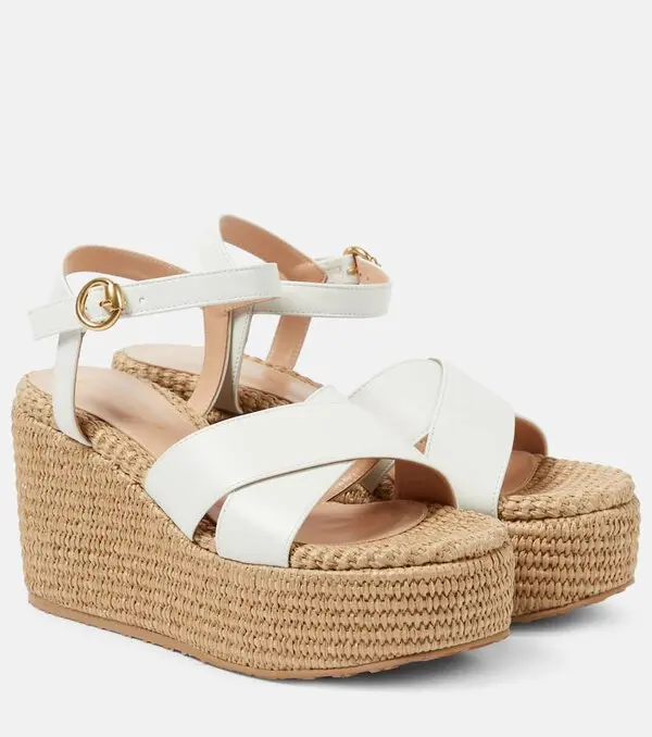 GIANVITO ROSSI Suede Wedge Sandals - Pink