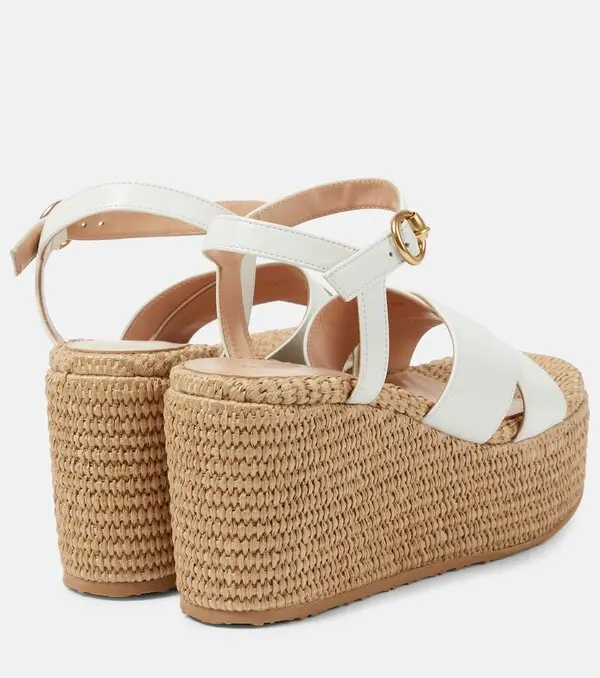 GIANVITO ROSSI Suede Wedge Sandals - Pink