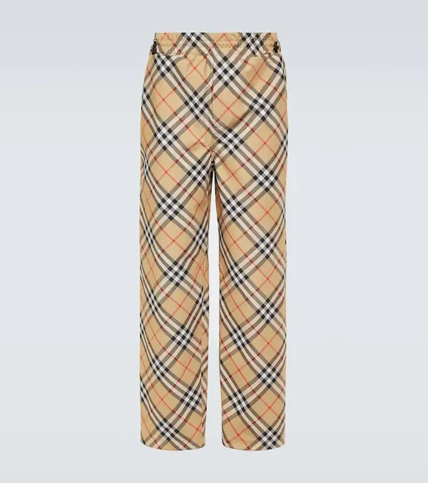 Burberry Checked Track Pants - Beige