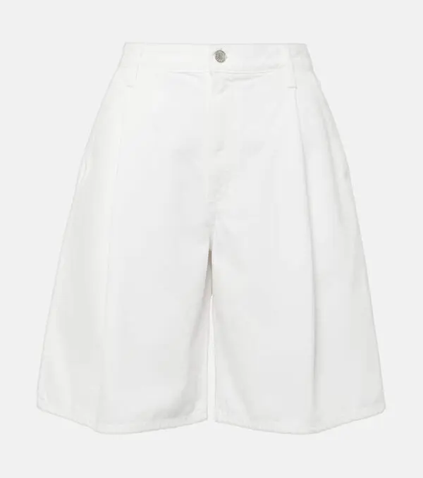 AGOLDE Ellis Mid-rise Bermuda Denim Shorts - White