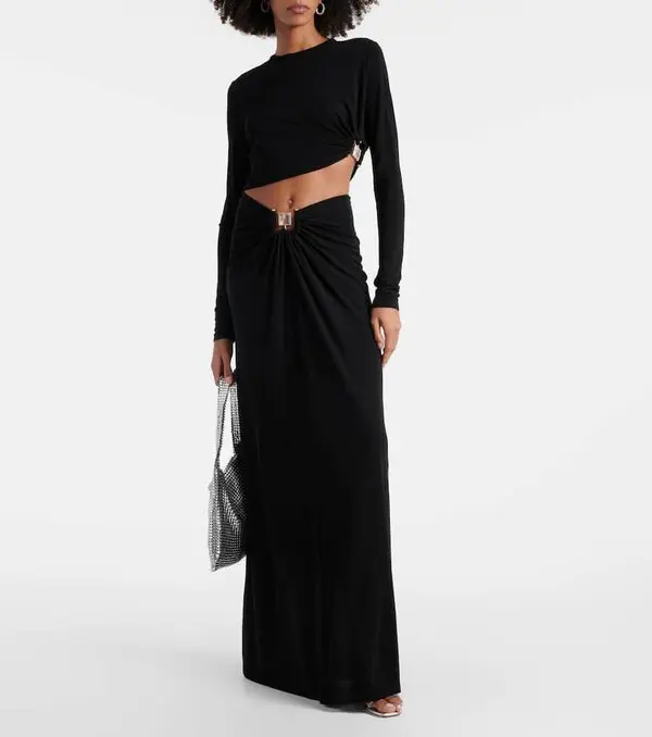 Christopher Esber Bezel Quartz Maxi Skirt - Black
