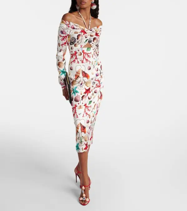Dolce & Gabbana Capri Printed Silk-blend Midi Dress