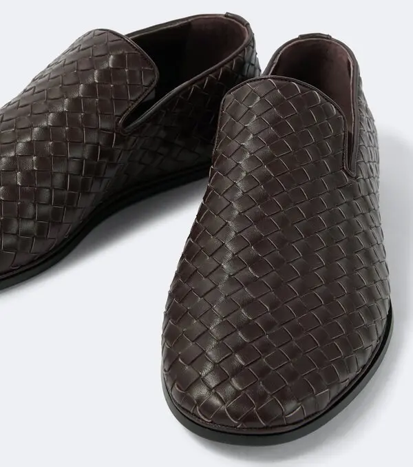 Bottega Veneta Sunday Intrecciato Leather Slip-on Shoes