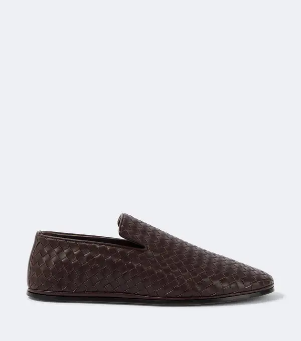 Bottega Veneta Sunday Intrecciato Leather Slip-on Shoes