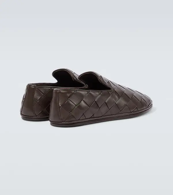 Bottega Veneta Intrecciato Leather Slip-on Shoes - Brown