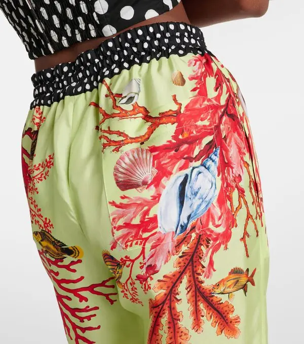 Dolce & Gabbana Capri Printed Silk Tapered Pants