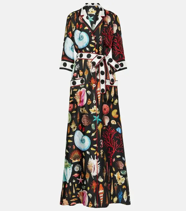 Dolce & Gabbana Capri Printed Silk Satin Robe - Multicoloured