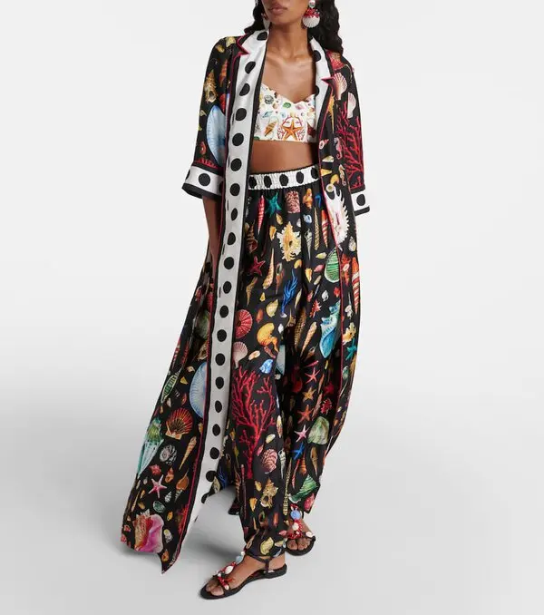 Dolce & Gabbana Capri Printed Silk Satin Robe