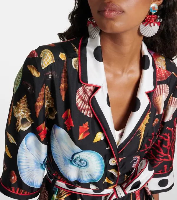 Dolce & Gabbana Capri Printed Silk Satin Robe
