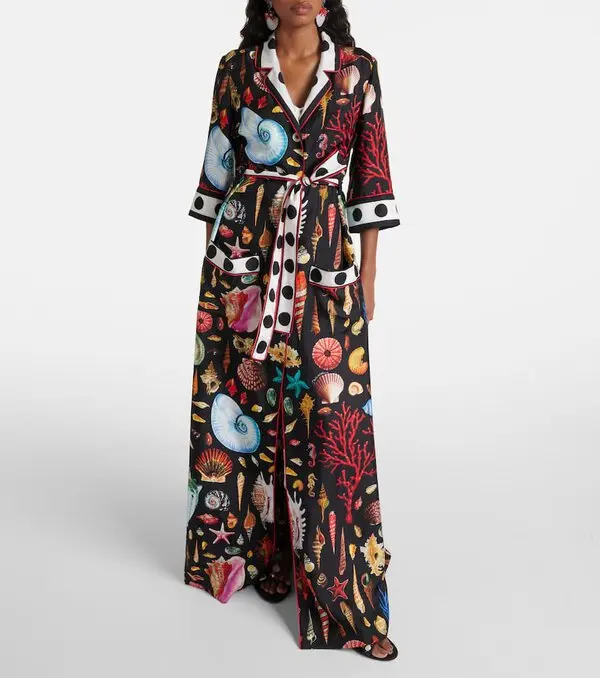 Dolce & Gabbana Capri Printed Silk Satin Robe