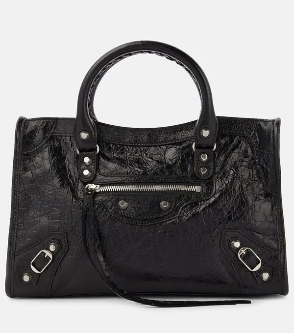 Balenciaga Le City Small Leather Shoulder Bag - Black