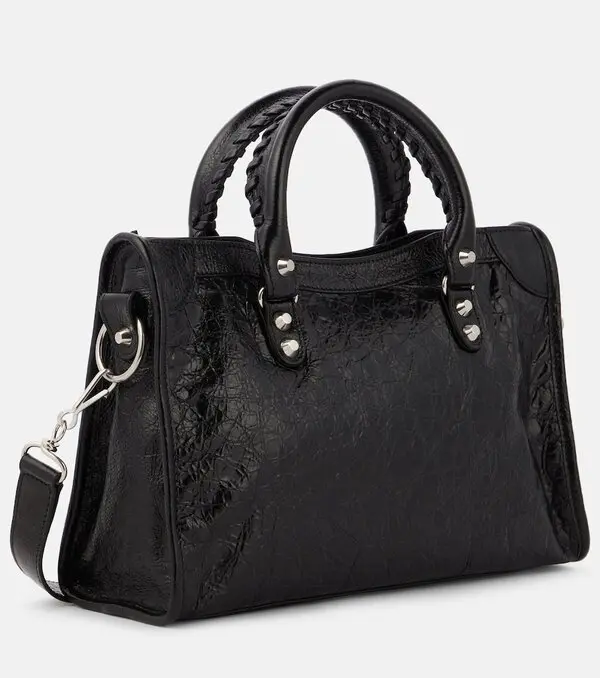 Balenciaga Le City Small Leather Shoulder Bag - Black