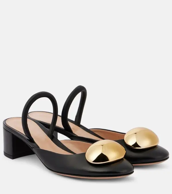 GIANVITO ROSSI Sphera 45 Leather Pumps - Black