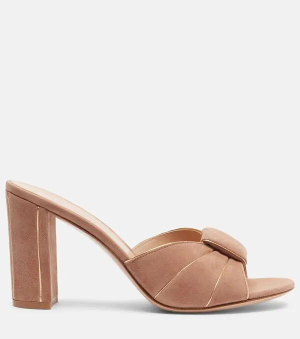 GIANVITO ROSSI Suede Mules - Pink