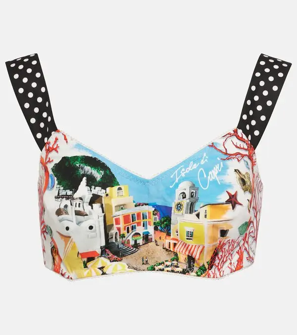 Dolce & Gabbana Capri Printed Bra Top - Multicoloured