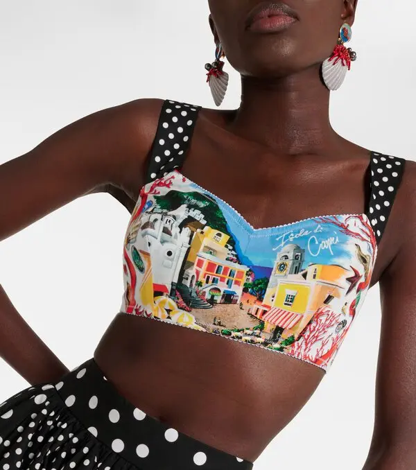 Dolce & Gabbana Capri Printed Bra Top