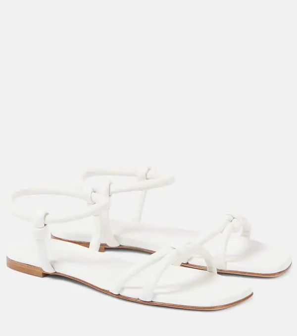 GIANVITO ROSSI Juno Leather Sandals - White
