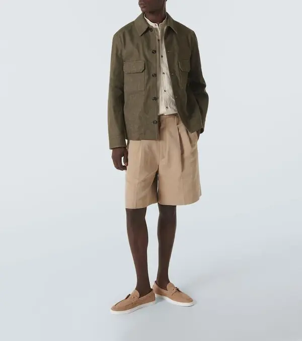 CHRISTIAN LOUBOUTIN Chambeliboat Suede Loafers - Beige