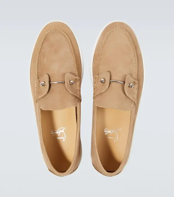 CHRISTIAN LOUBOUTIN Chambeliboat Suede Loafers - Beige