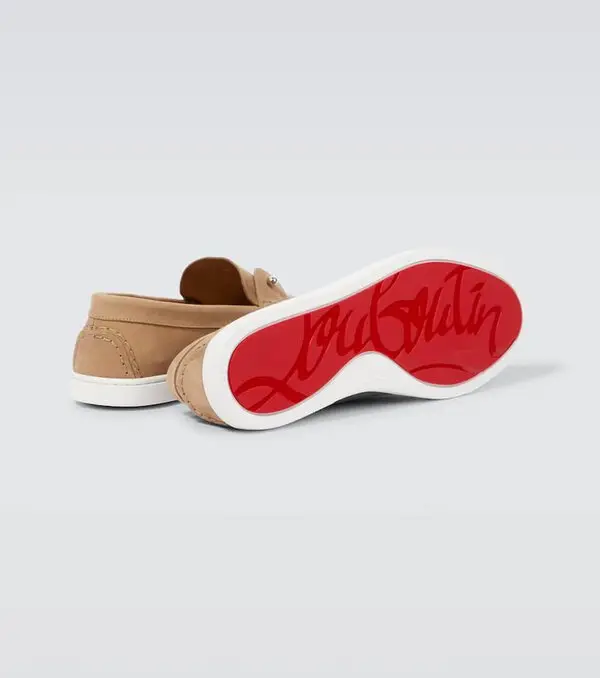 CHRISTIAN LOUBOUTIN Chambeliboat Suede Loafers - Beige