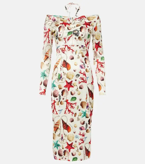 Dolce & Gabbana Capri Printed Silk-blend Midi Dress - Multicoloured