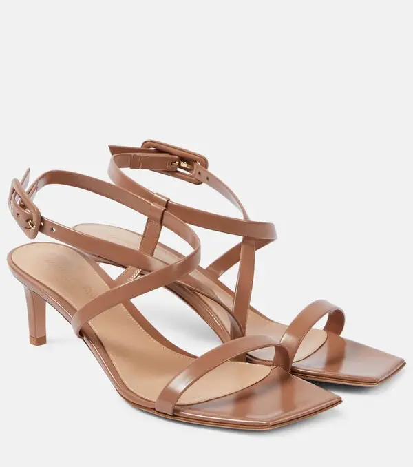 GIANVITO ROSSI Lindsay 55 Leather Sandals - Brown
