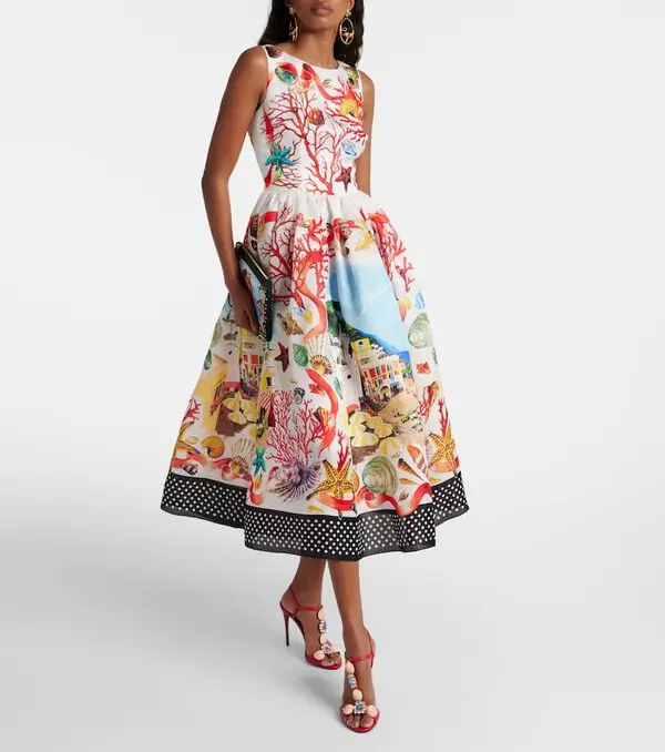 Dolce & Gabbana Capri Printed Silk Midi Dress
