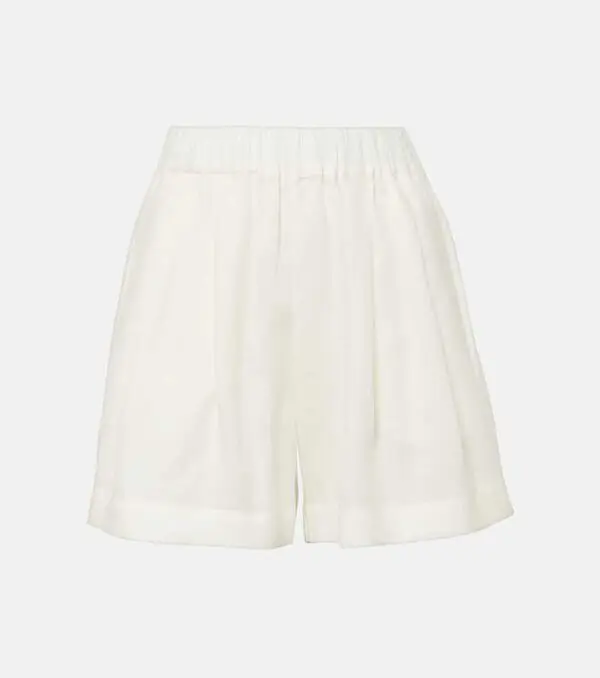 Asceno Zurich Linen Shorts - White