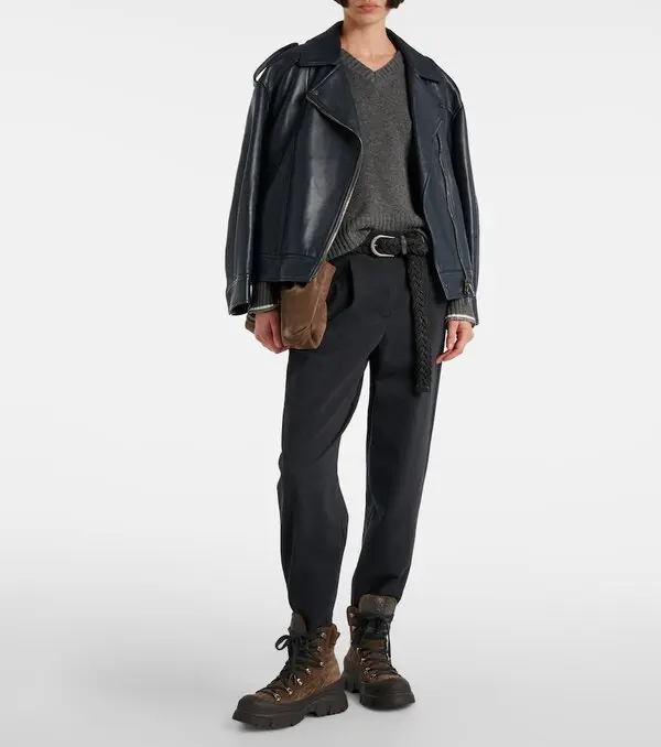 Brunello Cucinelli Pleated Cotton-blend Jersey Sweatpants