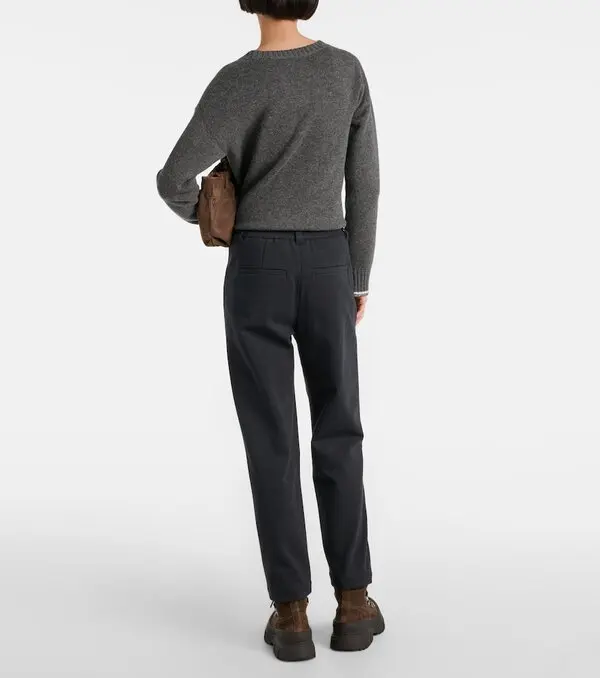 Brunello Cucinelli Pleated Cotton-blend Jersey Sweatpants