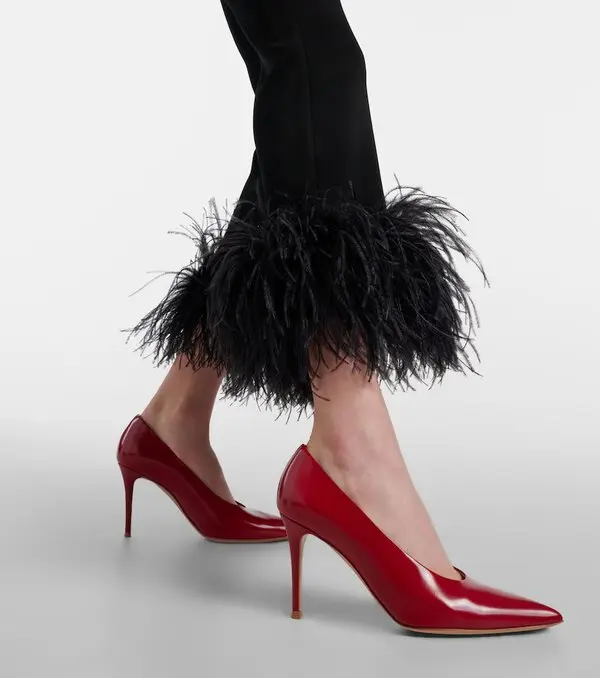 GIANVITO ROSSI Robbie 85 Patent Leather Pumps - Red