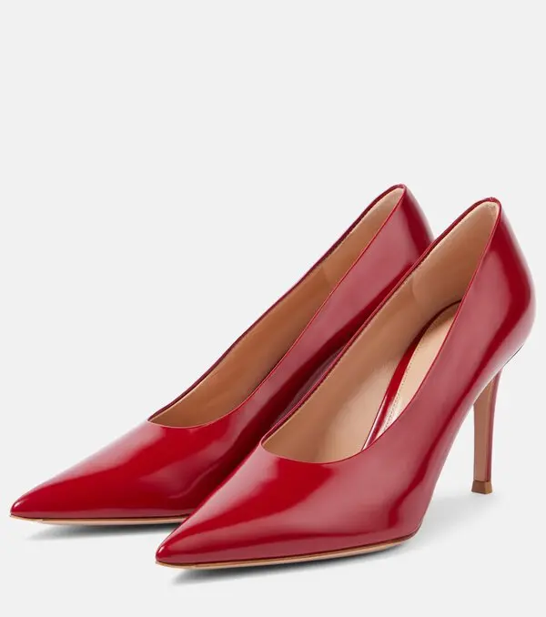 GIANVITO ROSSI Robbie 85 Patent Leather Pumps - Red