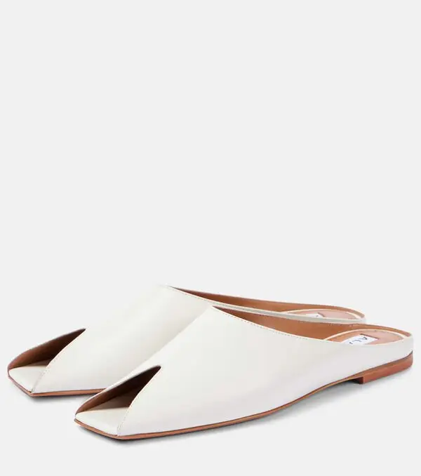 Alaïa Leather Peep-toe Mules - White