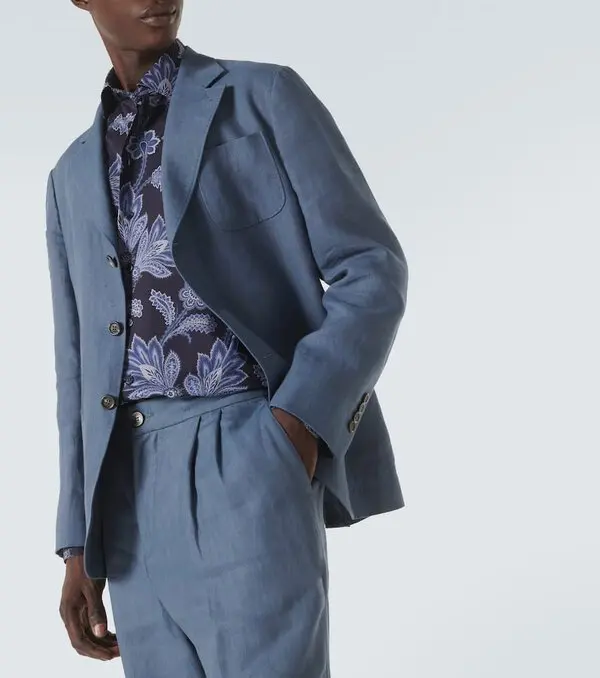 Etro Paisley Cotton Poplin Shirt - Blue
