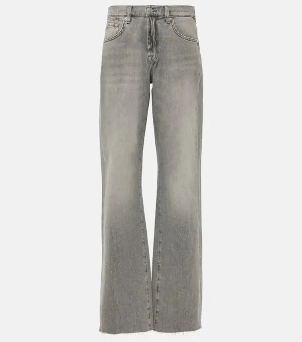 7 For All Mankind Tess High-rise Wide-leg Jeans - Grey